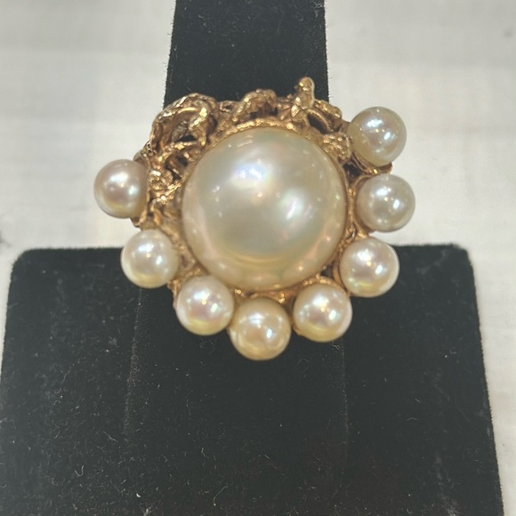 Jewelry | 14k Yellow Gold Large Pearl Ring Weighs 19 Grams | Poshmark